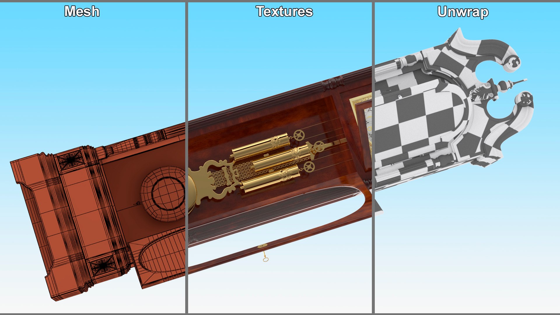 Classical Longcase Clock Open 3D Model - TurboSquid 2287271