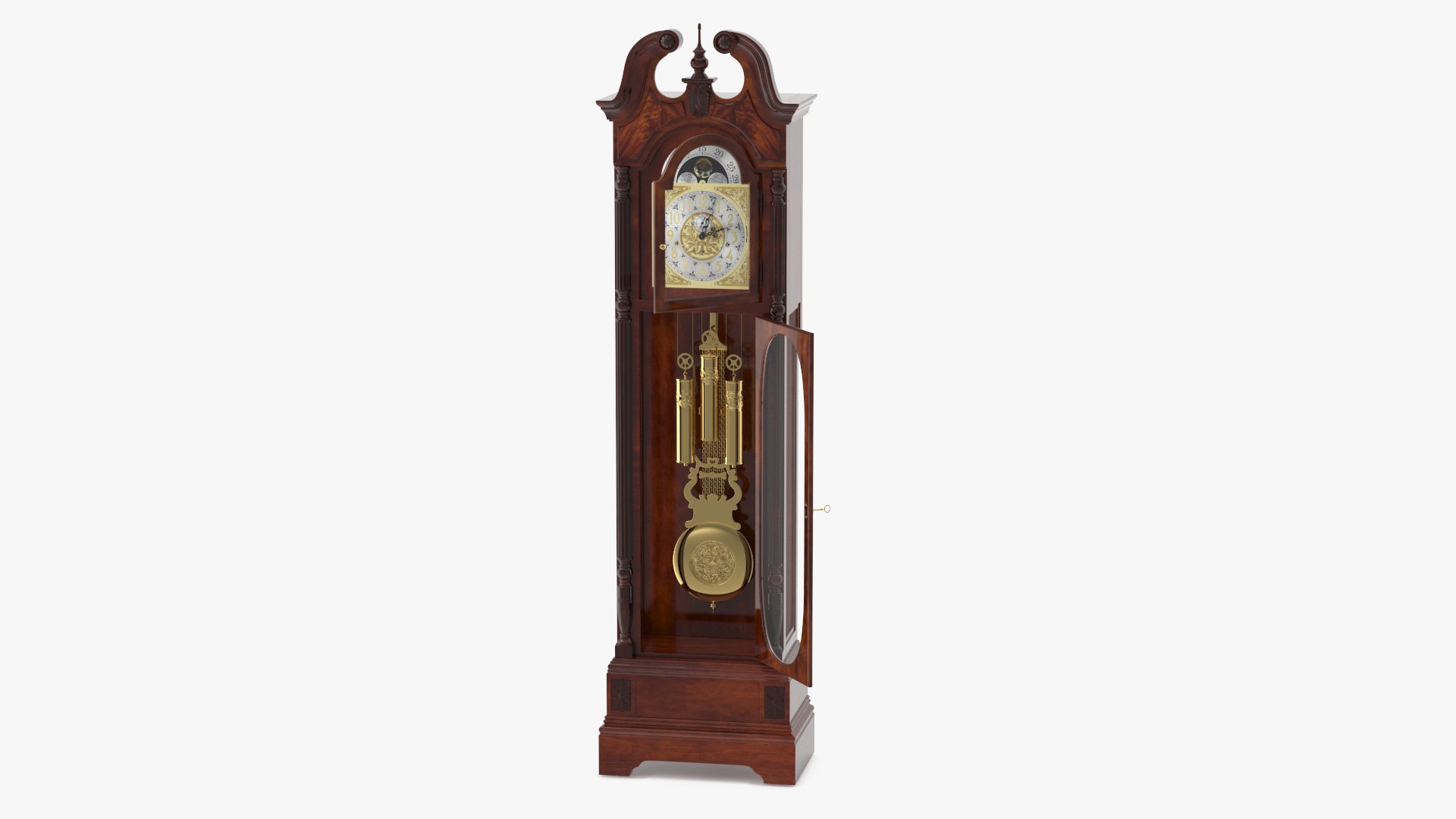 Classical Longcase Clock Open 3D Model - TurboSquid 2287271