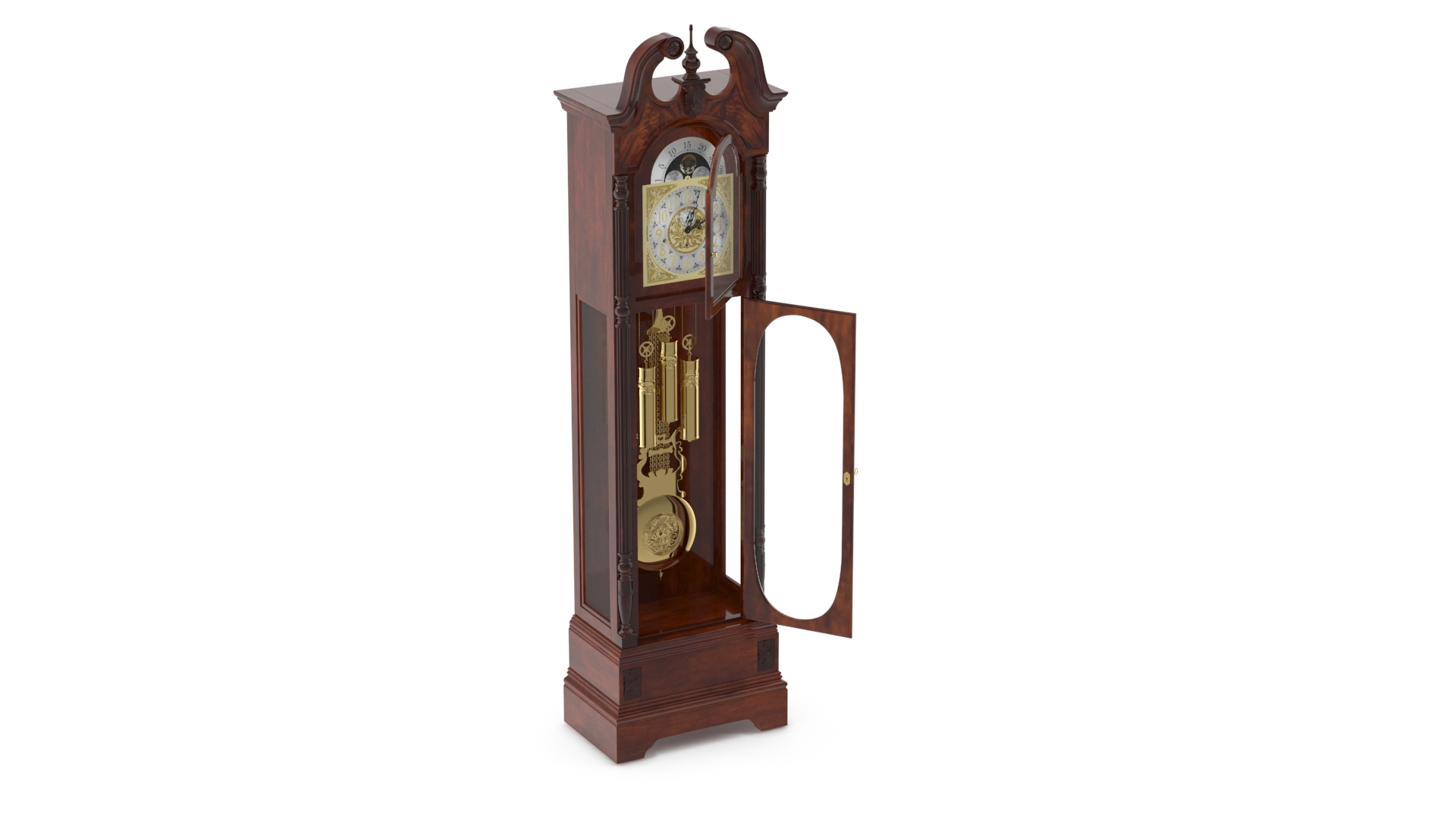Classical Longcase Clock Open 3D Model - TurboSquid 2287271