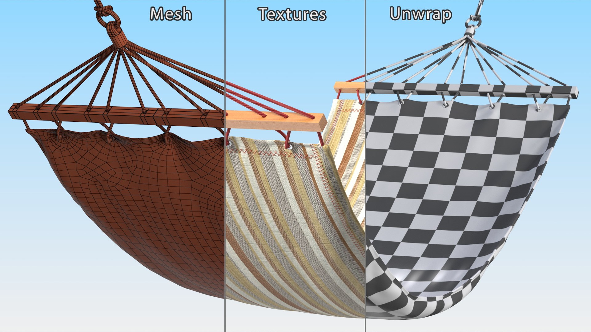 3D Quilted Fabric Hammock - TurboSquid 2164165