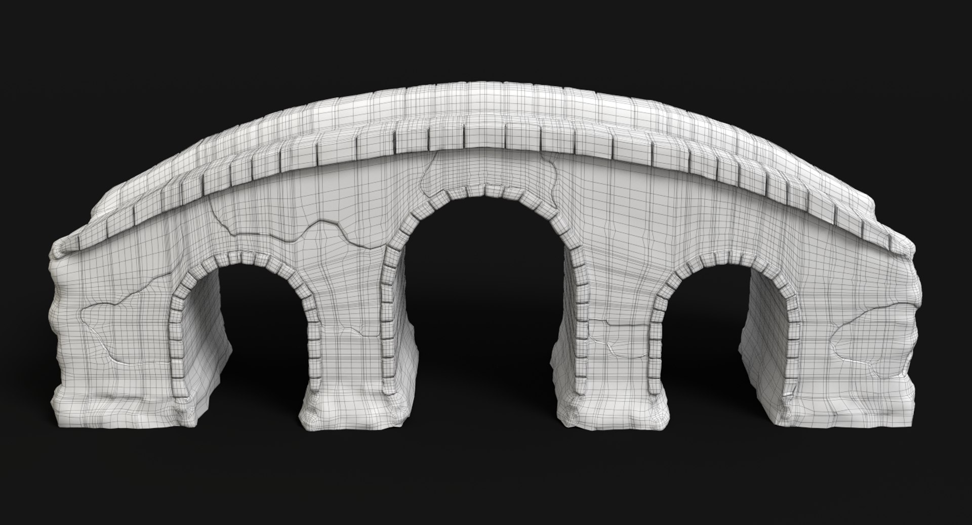 Old Arched Stone Bridge 3d Model