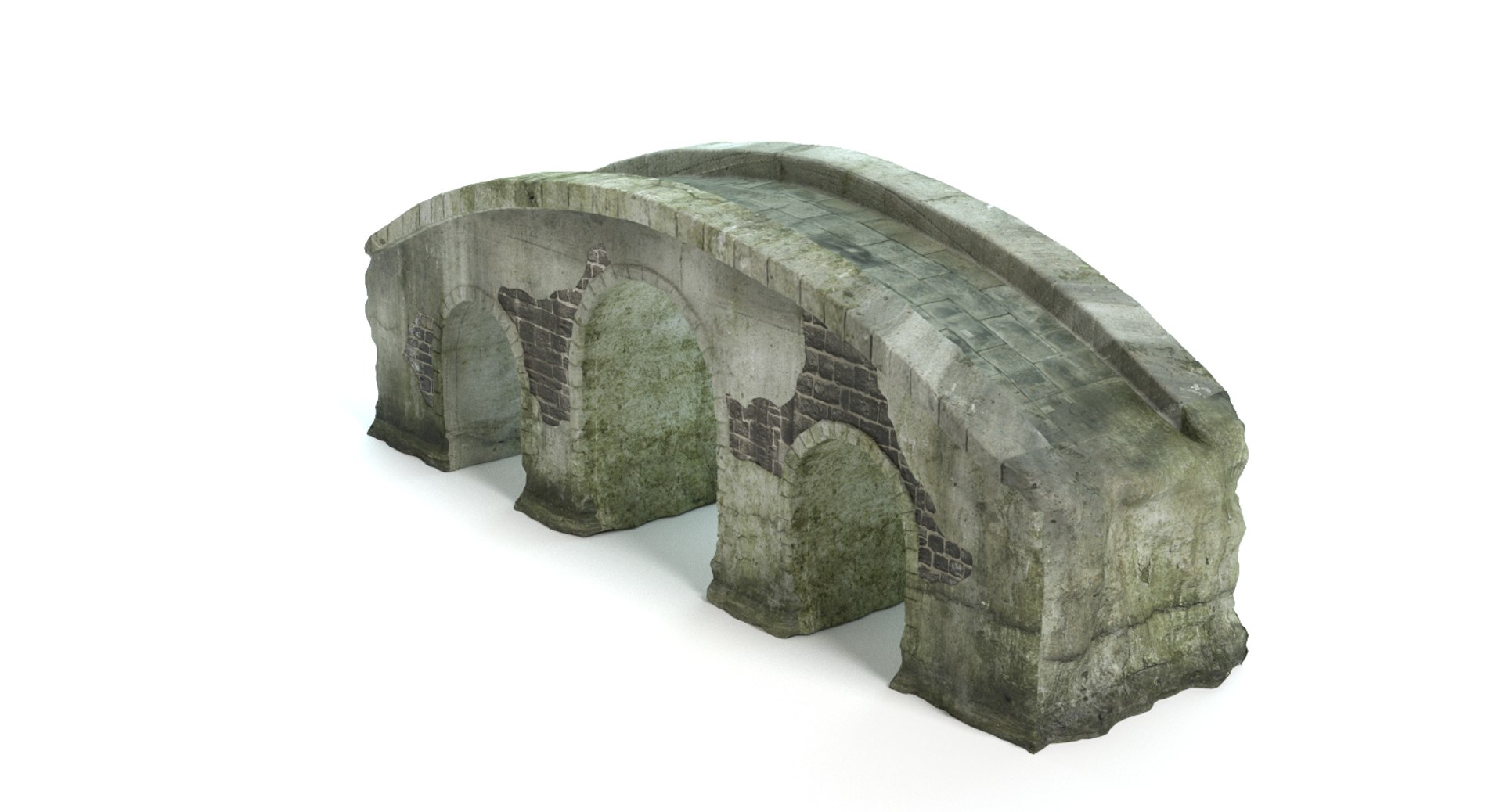 Old Arched Stone Bridge 3d Model