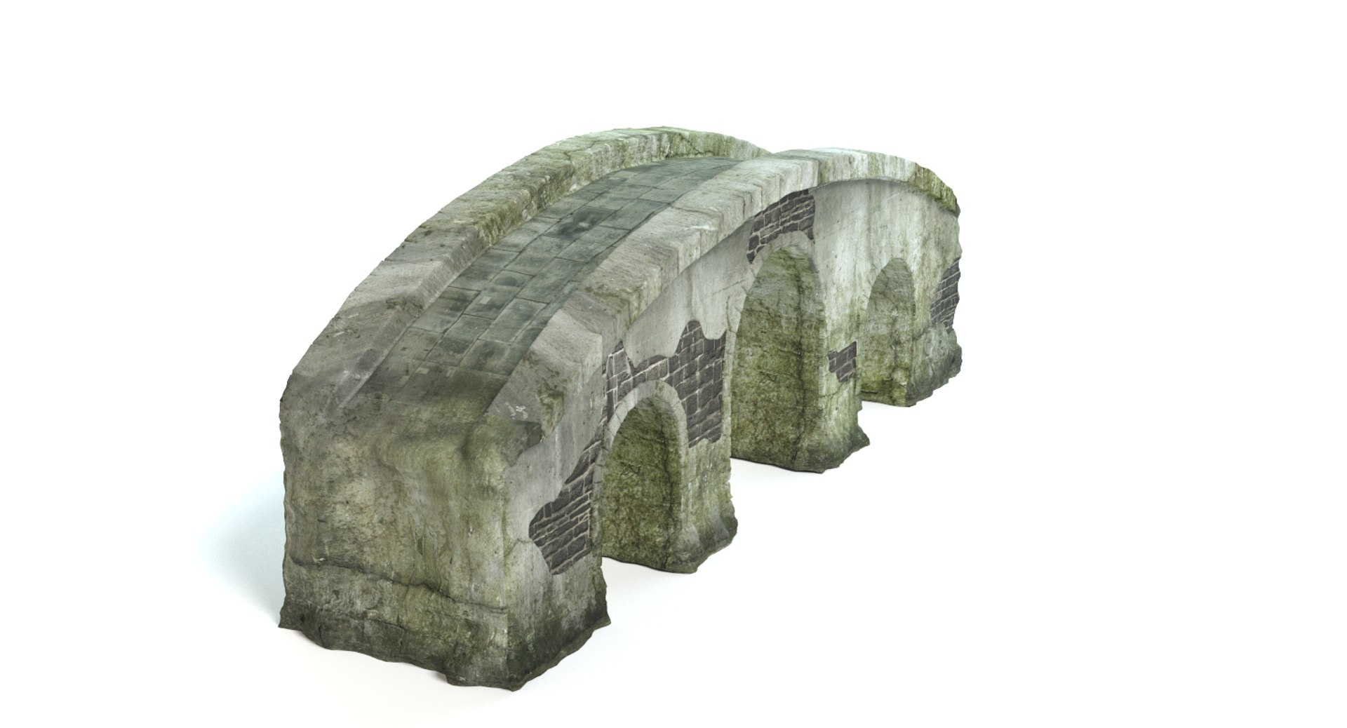 Old Arched Stone Bridge 3d Model