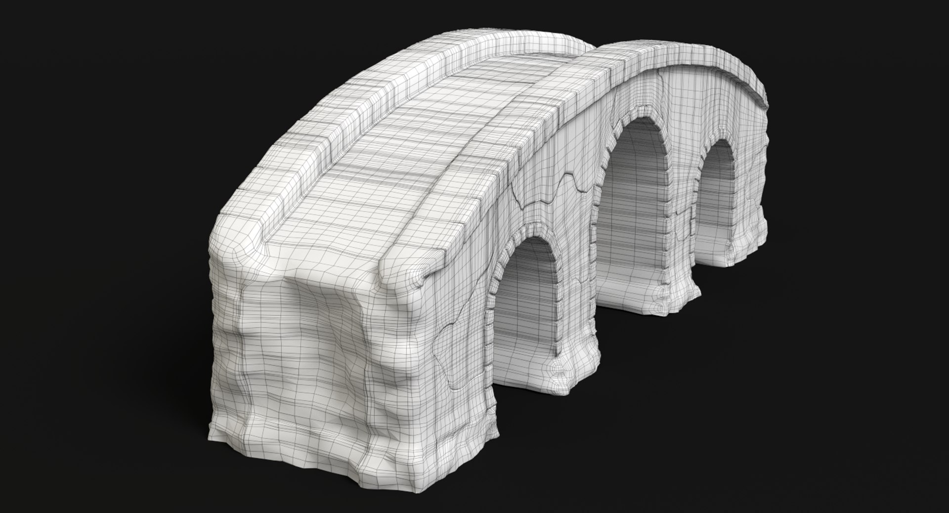 Old Arched Stone Bridge 3d Model