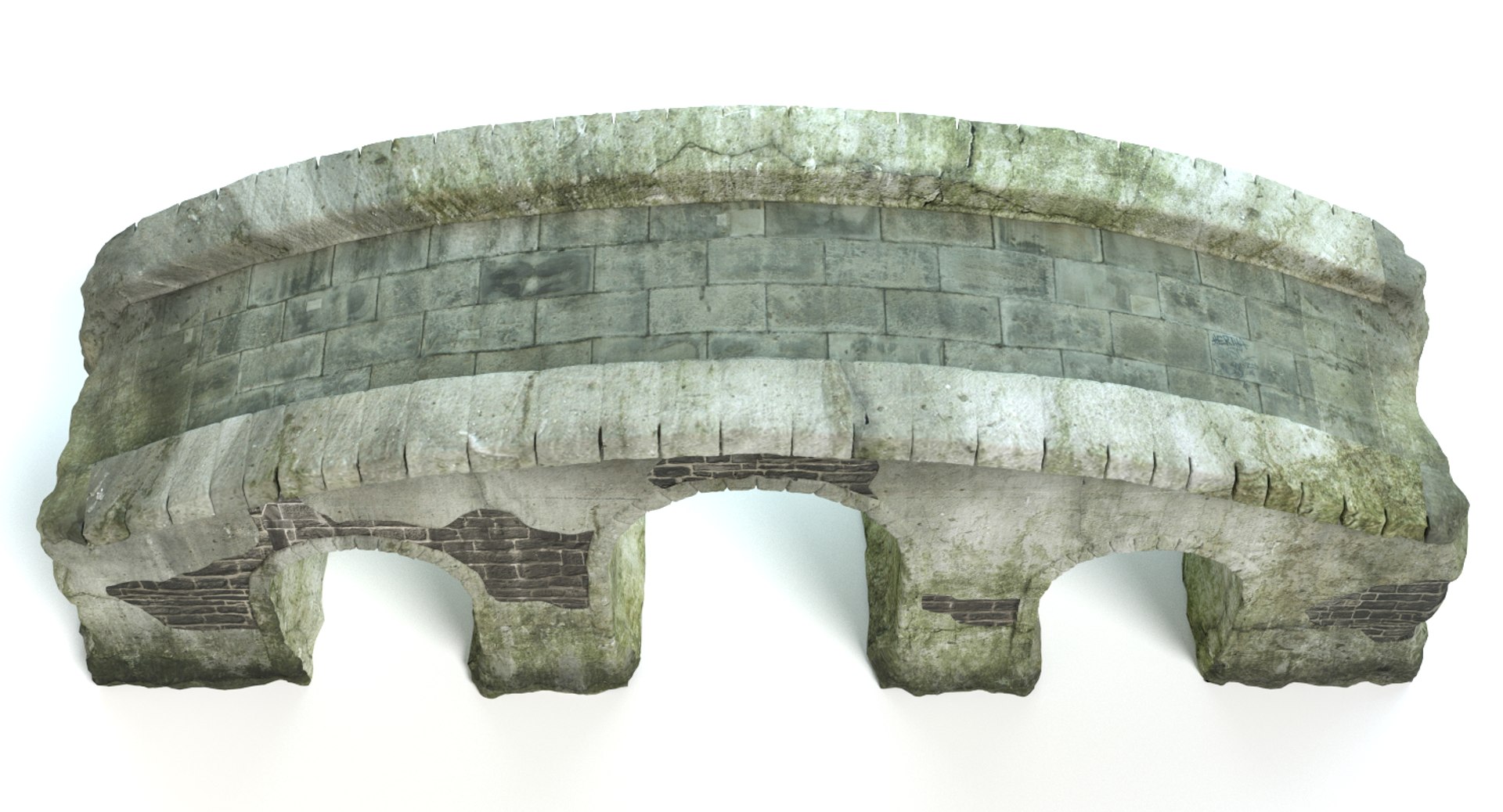 Old Arched Stone Bridge 3d Model