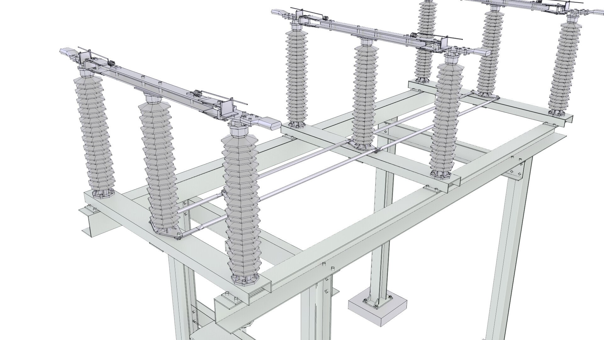 3D Substation Double Break Disconnector Low Poly 29 - TurboSquid 2098671