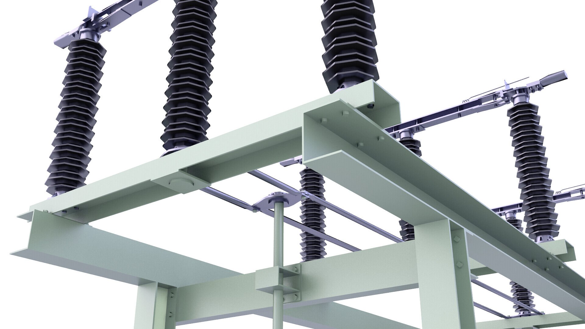 3D Substation Double Break Disconnector Low Poly 29 - TurboSquid 2098671