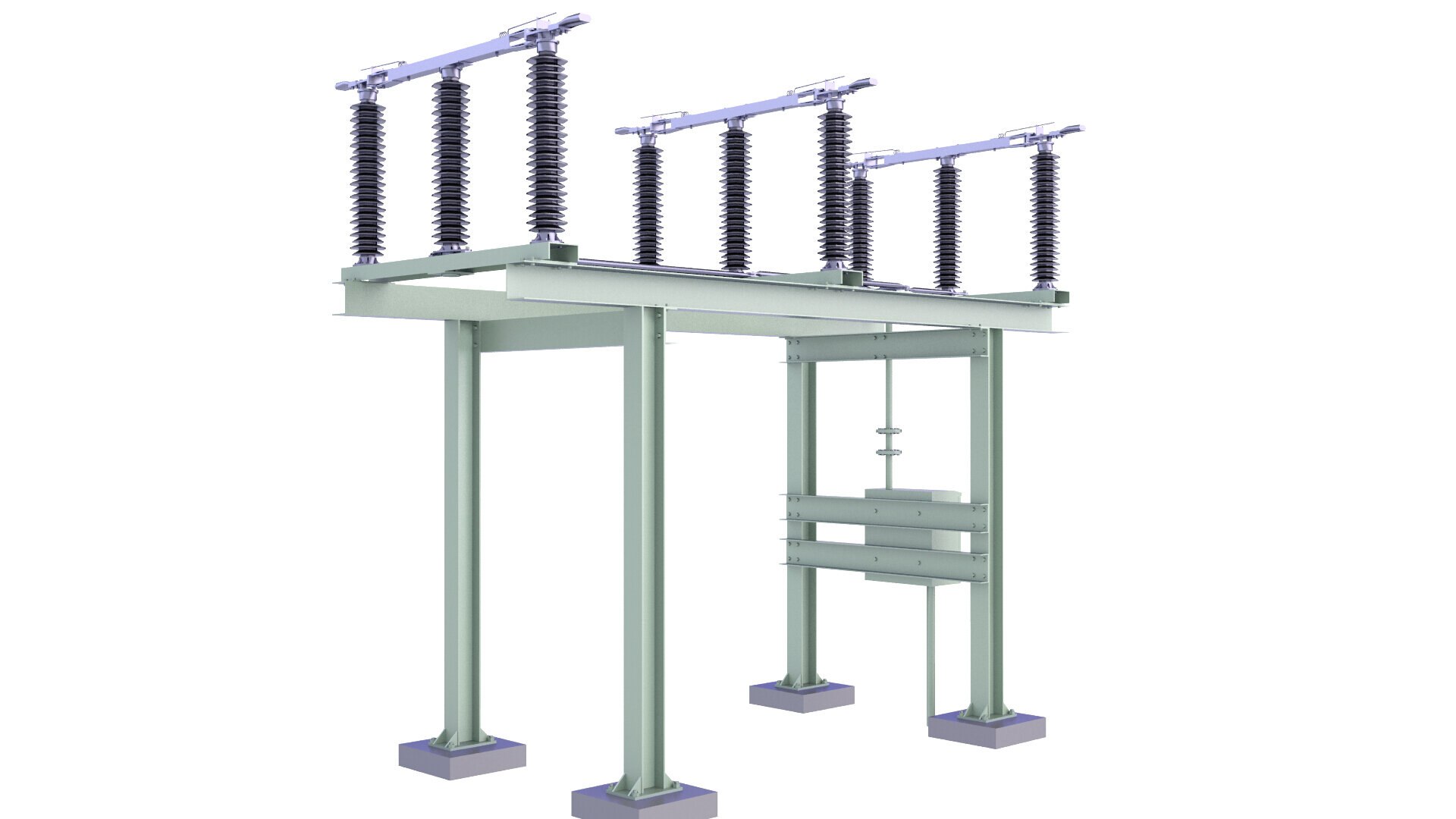 3D Substation Double Break Disconnector Low Poly 29 - TurboSquid 2098671