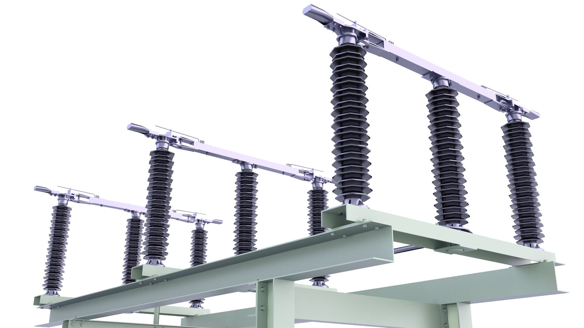 3D Substation Double Break Disconnector Low Poly 29 - TurboSquid 2098671