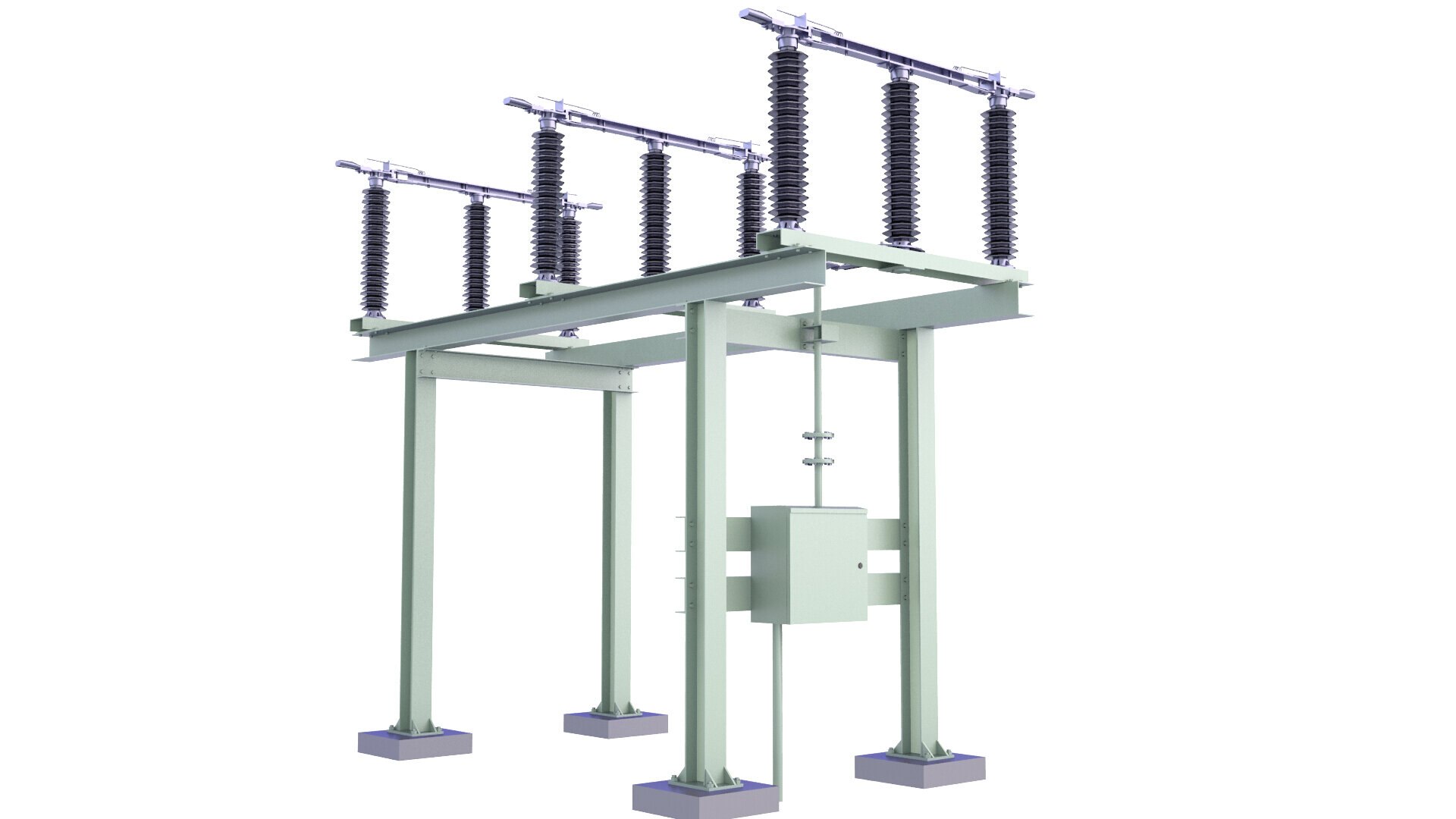 3D Substation Double Break Disconnector Low Poly 29 - TurboSquid 2098671