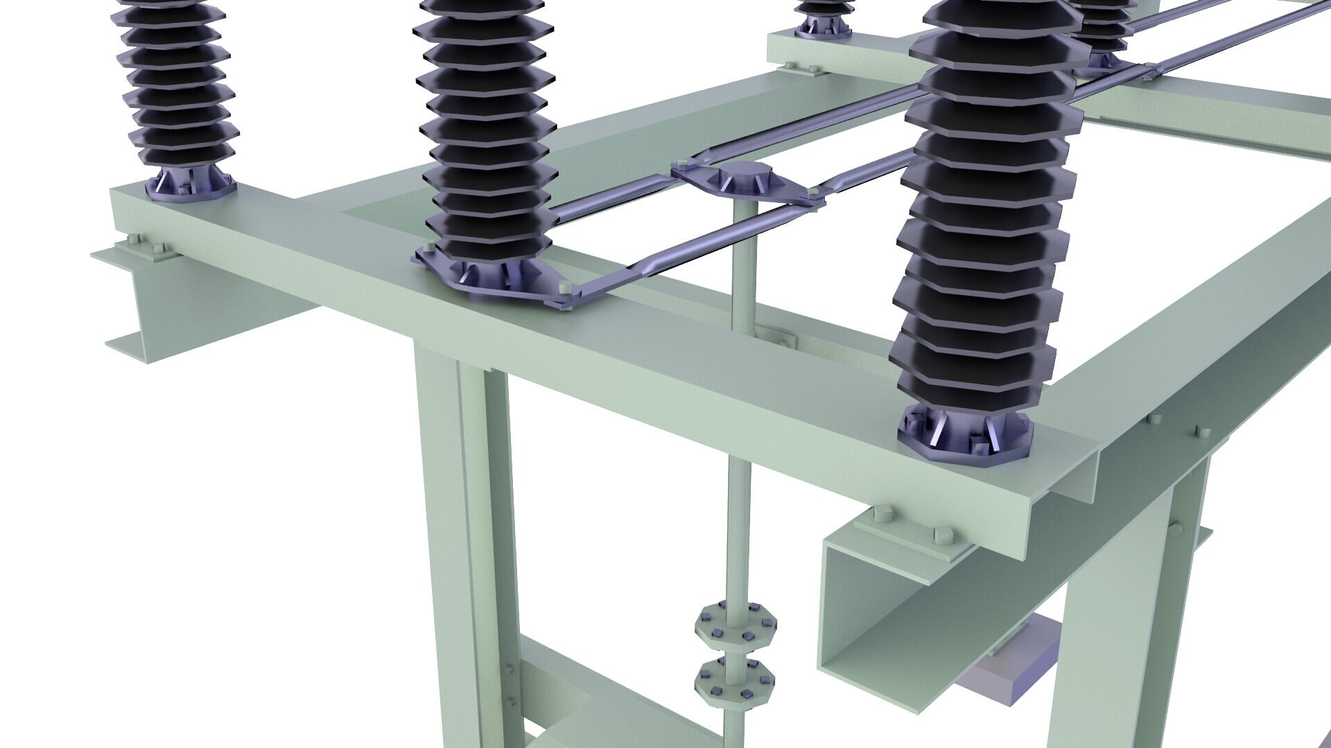 3D Substation Double Break Disconnector Low Poly 29 - TurboSquid 2098671