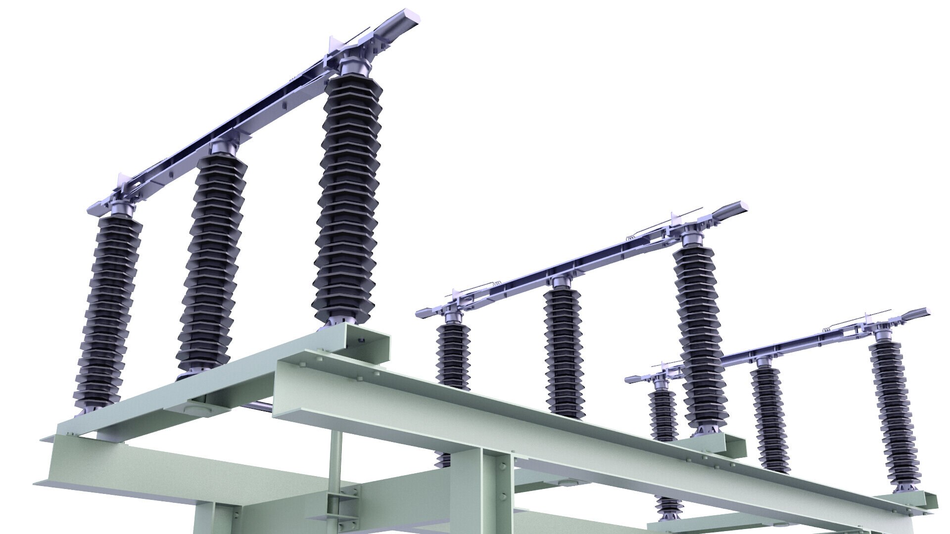 3D Substation Double Break Disconnector Low Poly 29 - TurboSquid 2098671