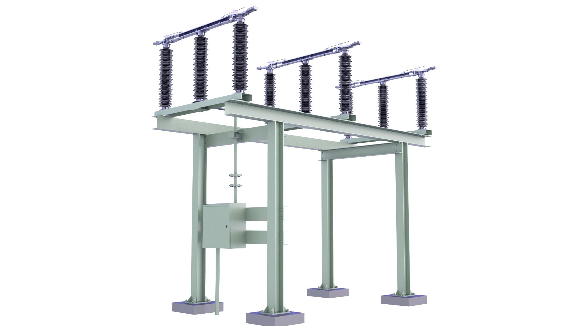 3D Substation Double Break Disconnector Low Poly 29 - TurboSquid 2098671