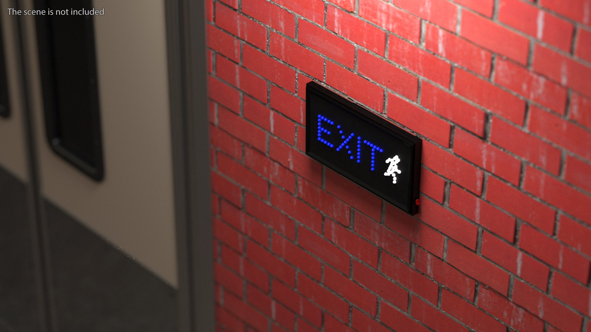 Blue LED Light Exit Sign ON 3D model - TurboSquid 2111454