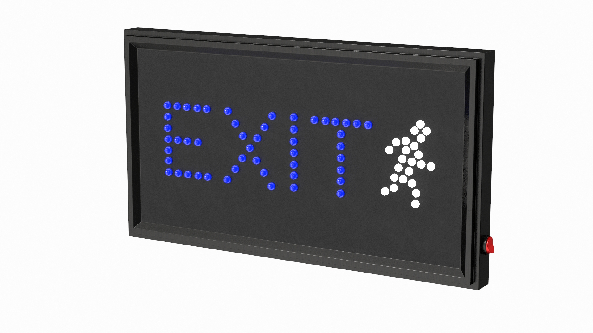 Blue LED Light Exit Sign ON 3D model - TurboSquid 2111454