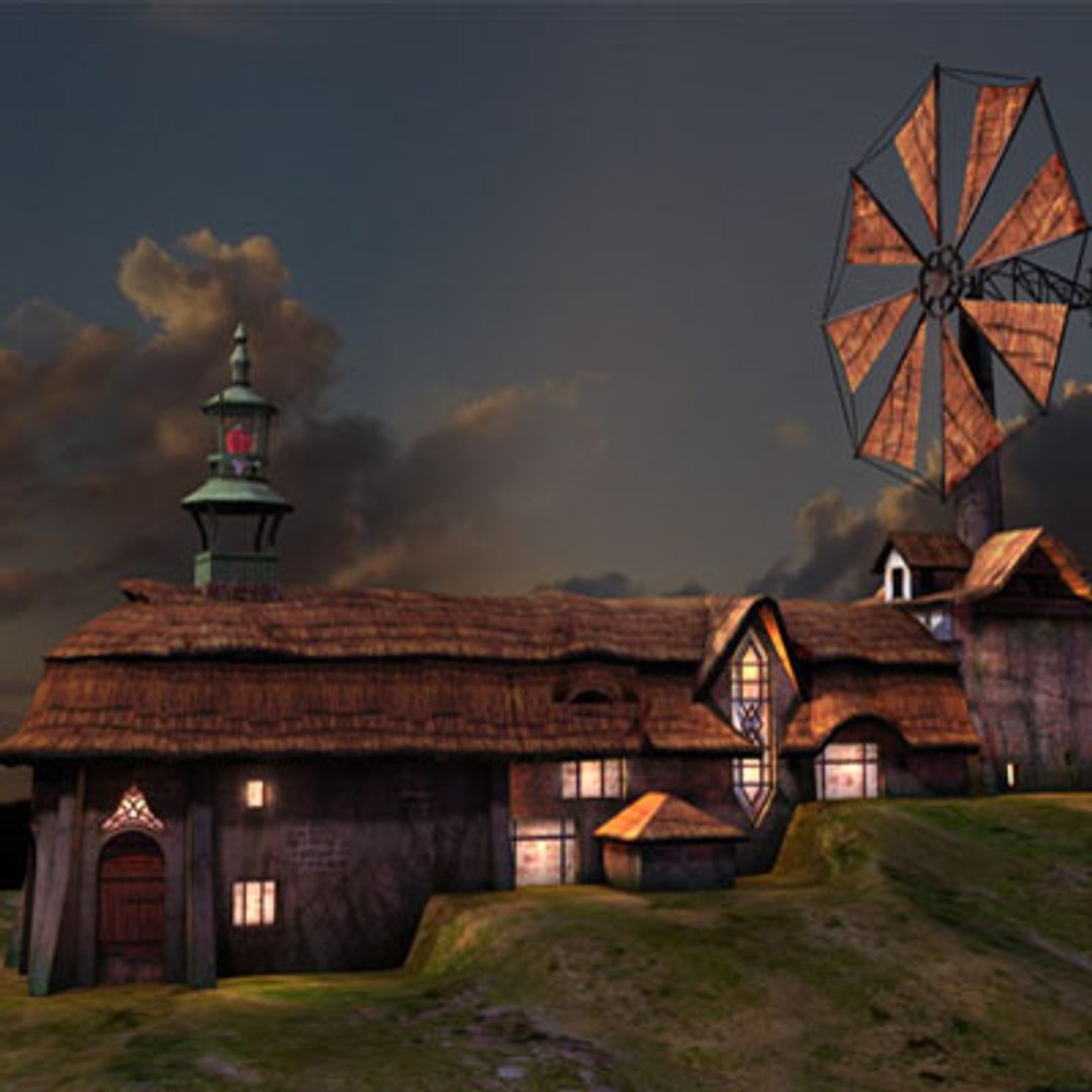 3d Fantasy Windmill Model