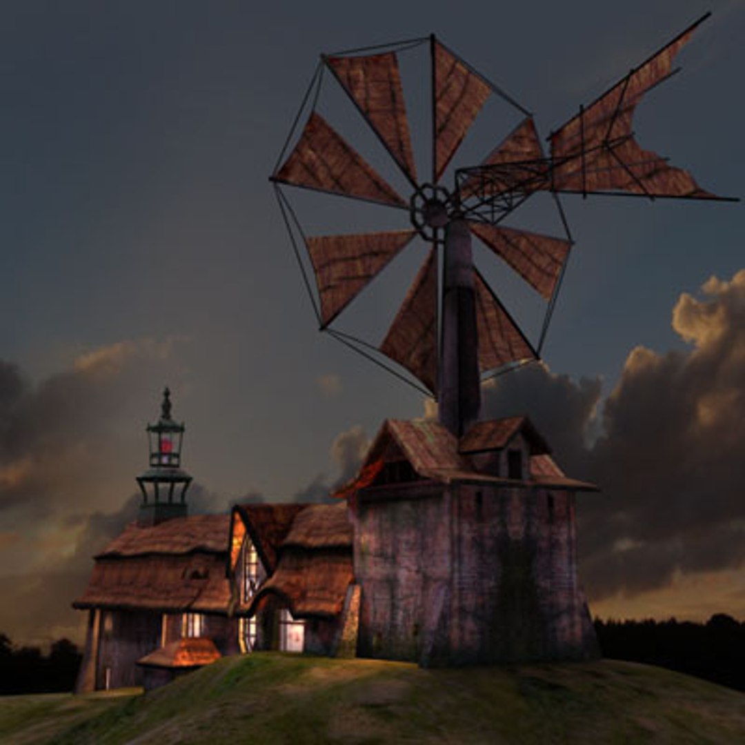 3d Fantasy Windmill Model