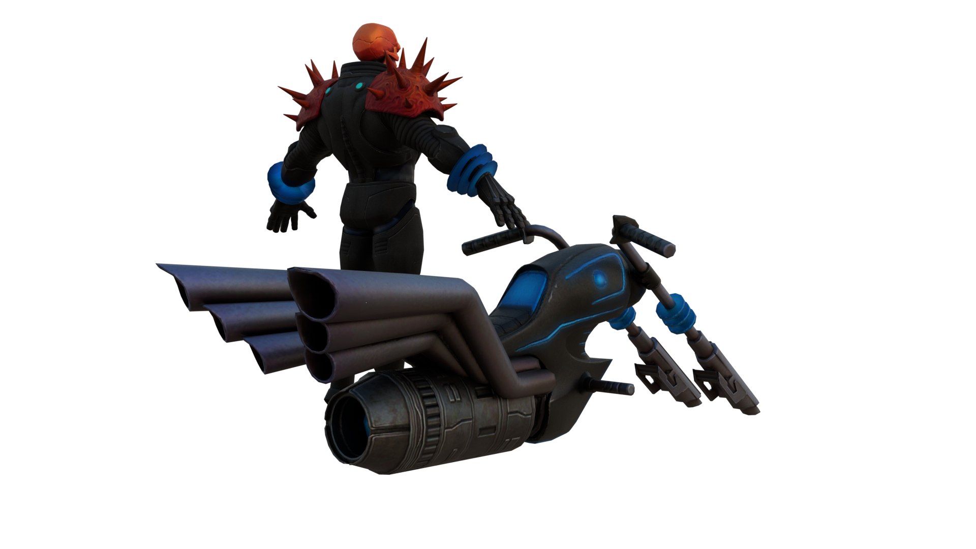 3D Cosmic Ghost Rider 3D Intergalactic Warrior Rigged Game Ready Model ...