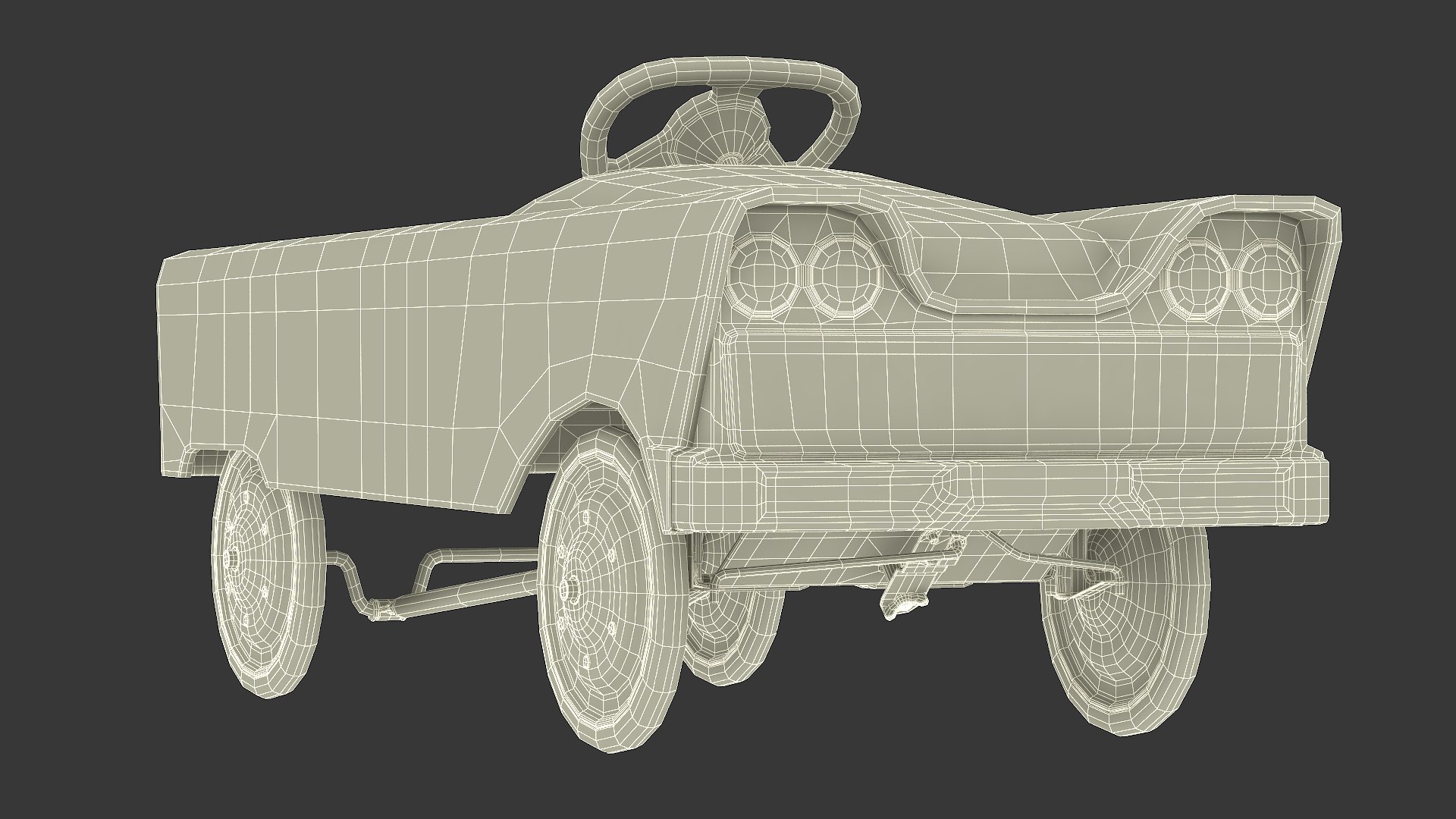 3D Blue Vintage Pedal Car Rigged For Maya Model - TurboSquid 2406380