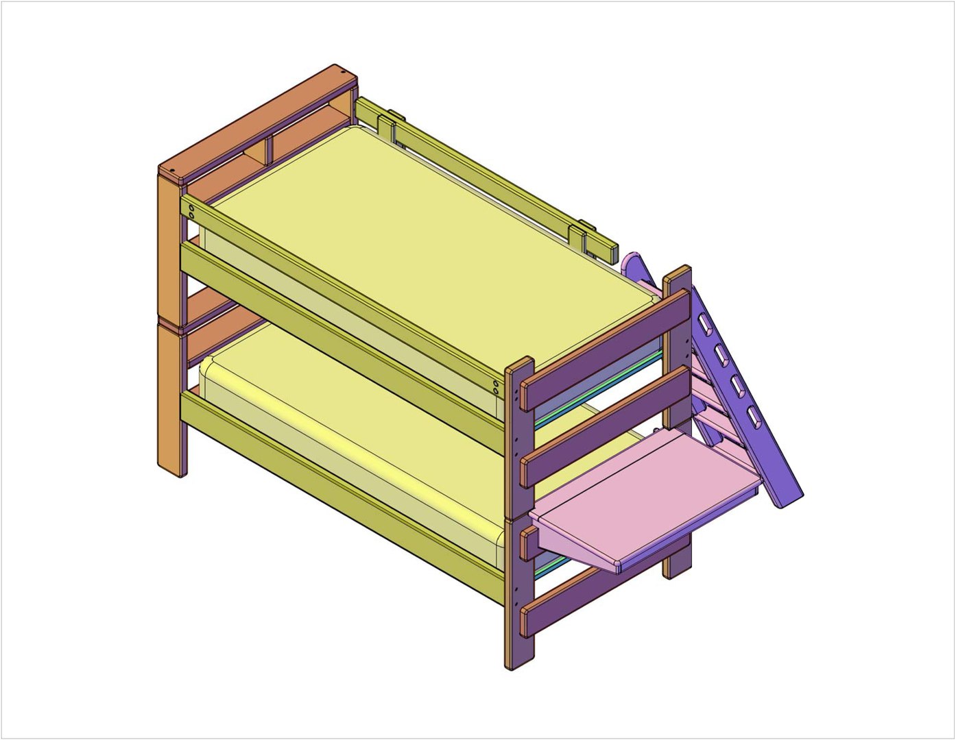 3d bunk bed model