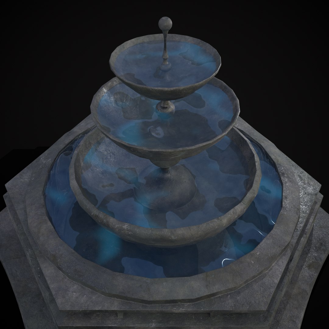 Hexagon Multi Level Fountain 3D Model - TurboSquid 2079074
