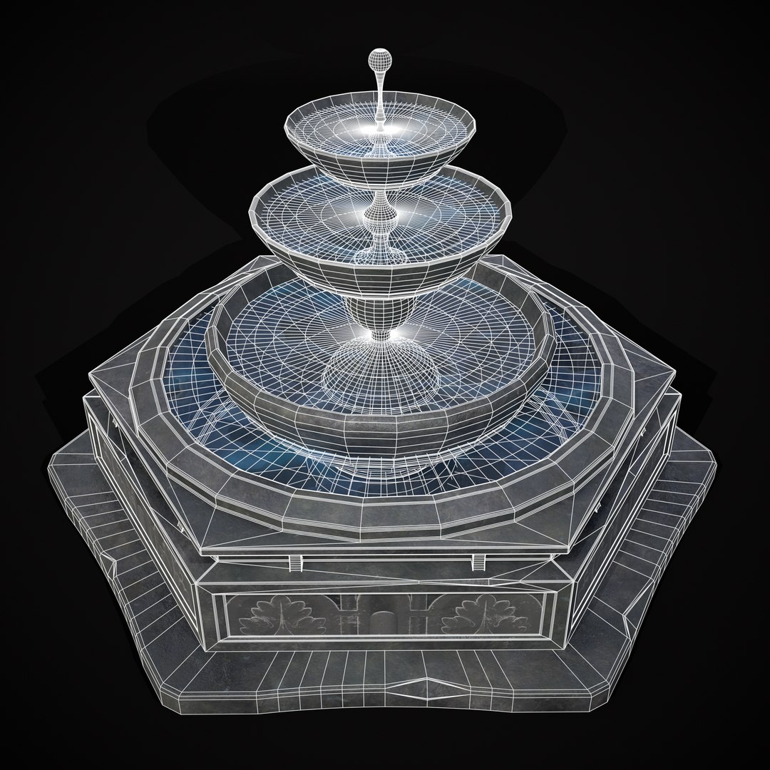 Hexagon Multi Level Fountain 3D model - TurboSquid 2079074