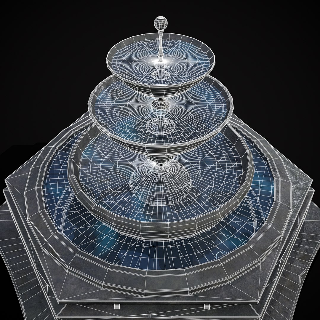 Hexagon Multi Level Fountain 3D Model - TurboSquid 2079074