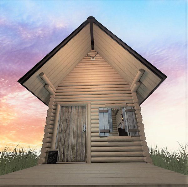 modelo 3d Log Cabin with Interior - TurboSquid 2093319