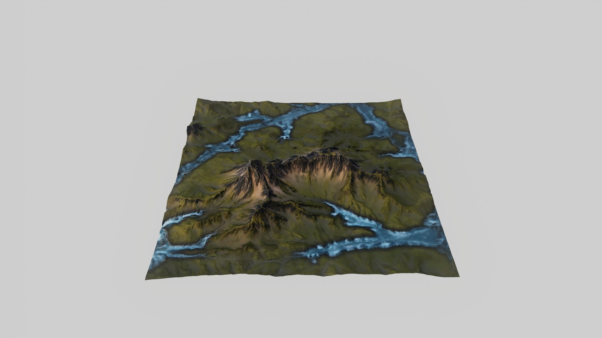 3D Mountain With Waterfalls Model - TurboSquid 2141783