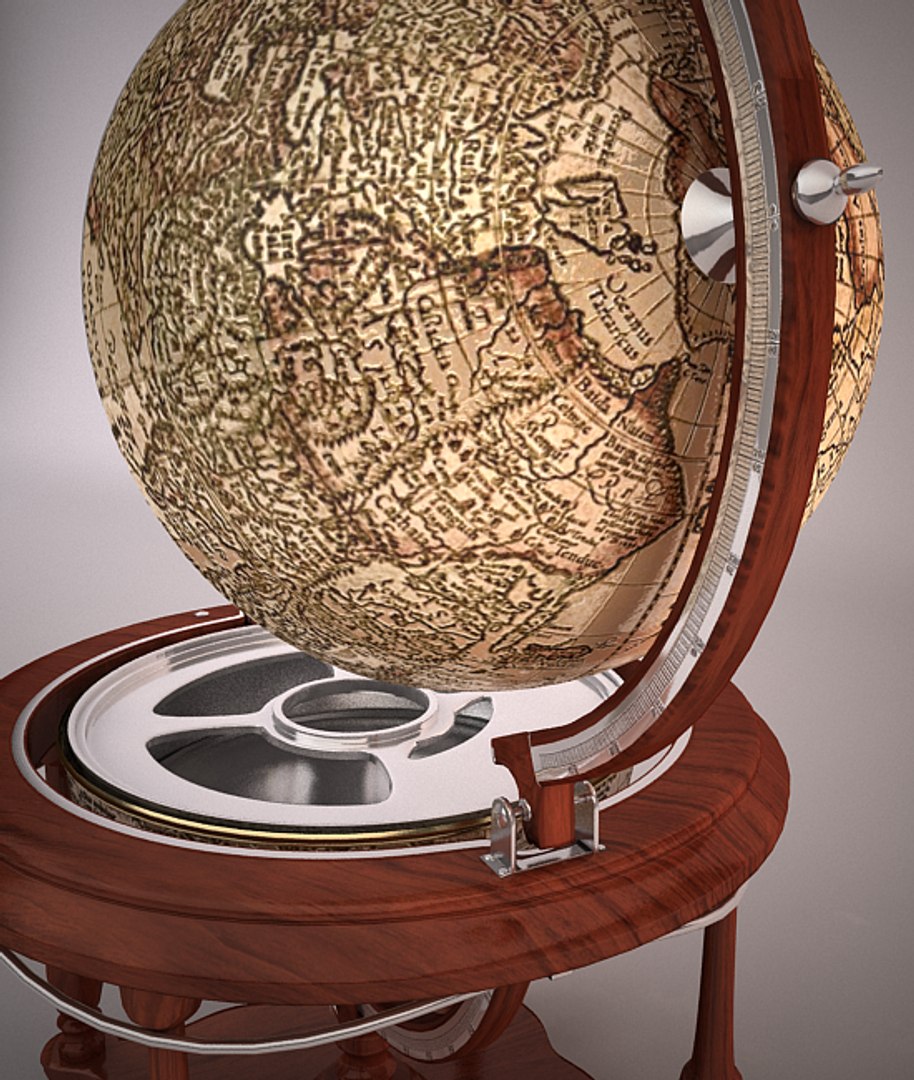 3d Luxurious Globe Bar Model