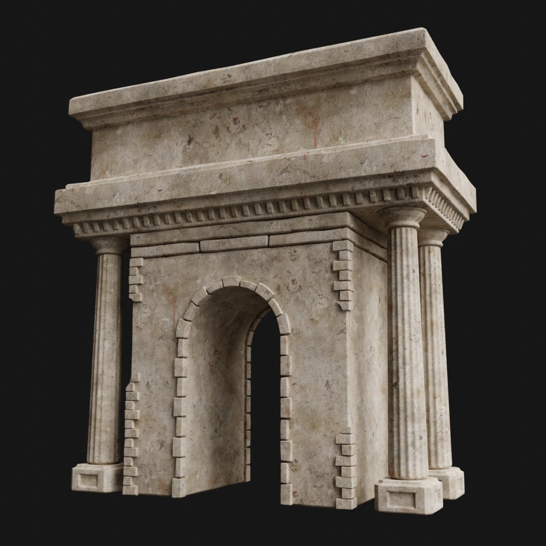 3D ANCIENT RUIN GREEK ROMAN TEMPLE MONUMENT STATUE COLUMN PACK ...