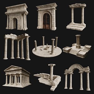 Low Poly 3D Roman Gate Models For Download | TurboSquid