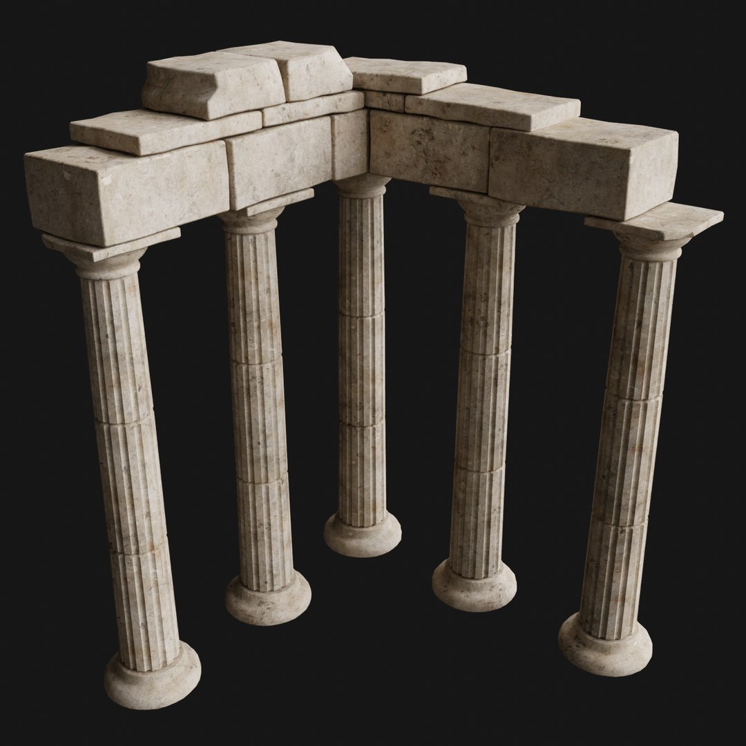 3D ANCIENT RUIN GREEK ROMAN TEMPLE MONUMENT STATUE COLUMN PACK ...