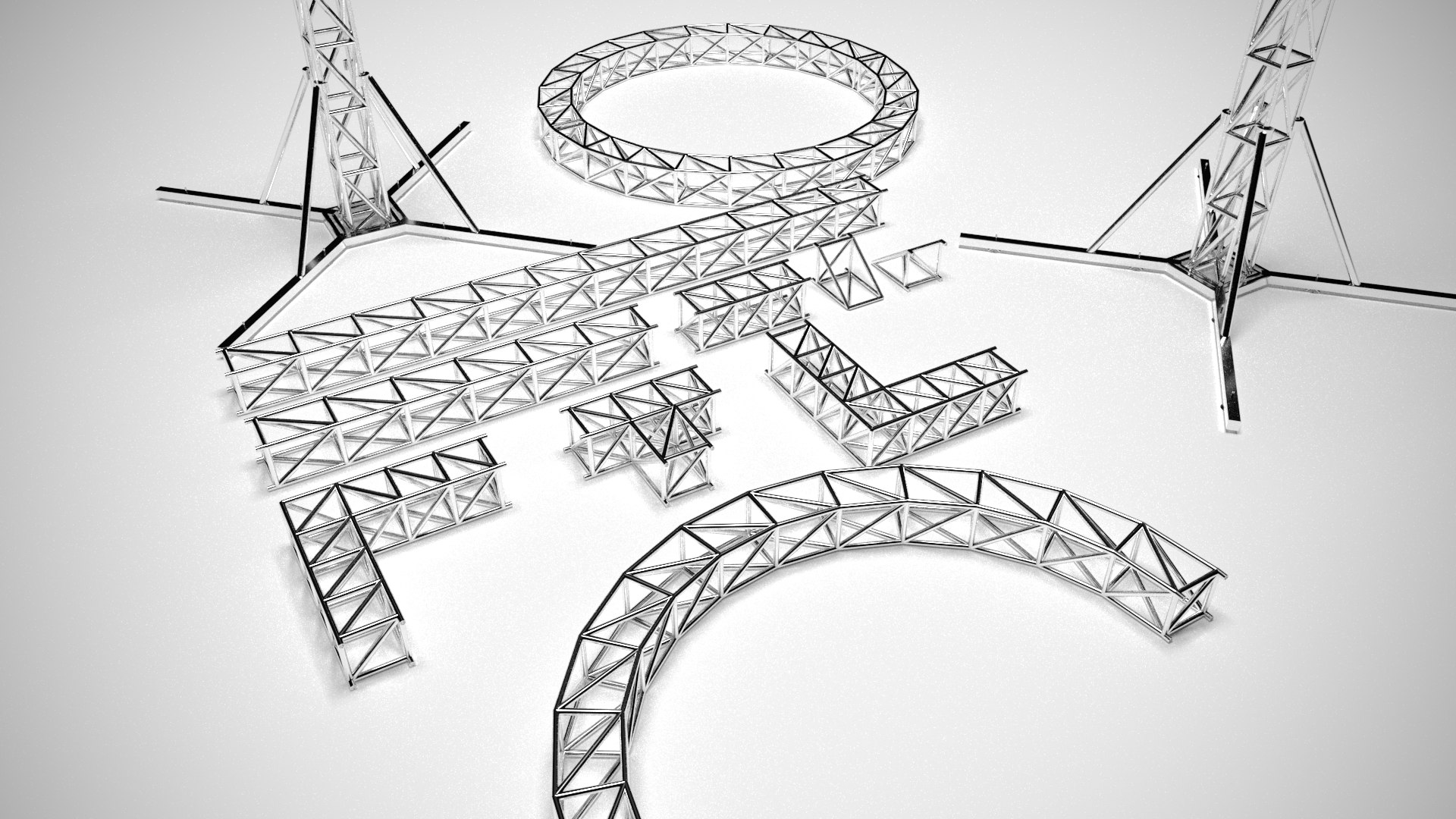 3D Stage Constructions Elements Concert Truss System - TurboSquid 2028438