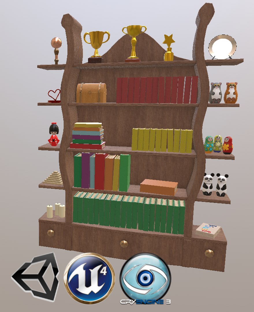 Stylized Bookcase 3D Model - TurboSquid 1185920