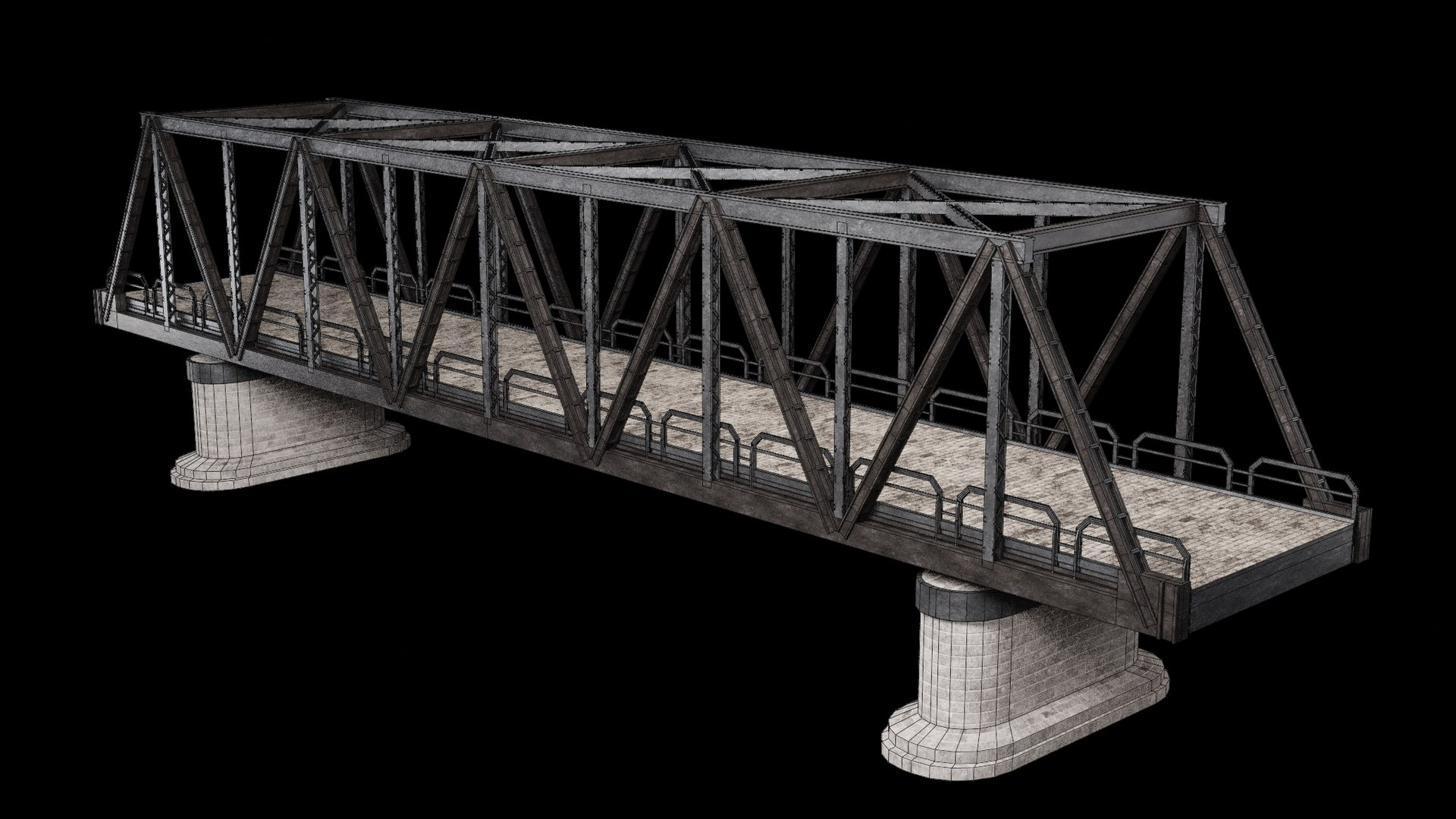 3D model STEEL METAL BRIDGE POST APO PLATFORM BASCULE COLLECTION ...