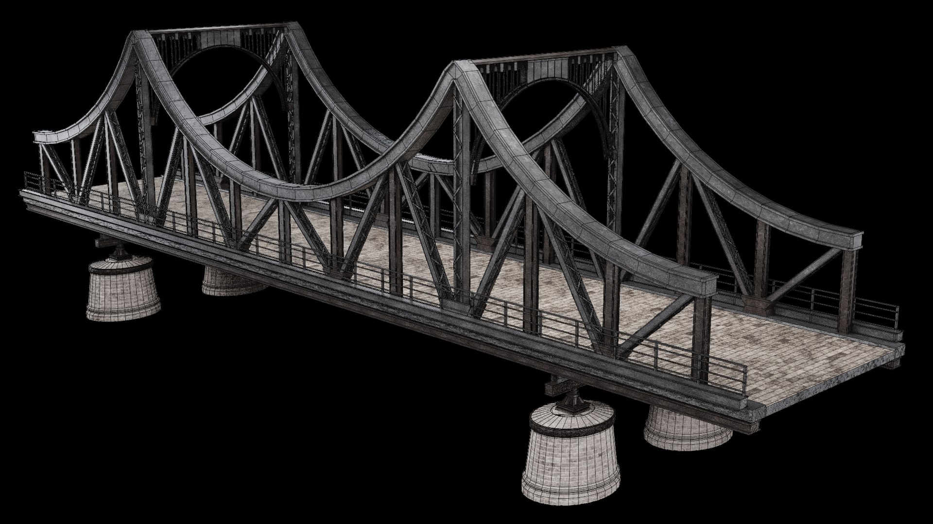 3D model STEEL METAL BRIDGE POST APO PLATFORM BASCULE COLLECTION ...