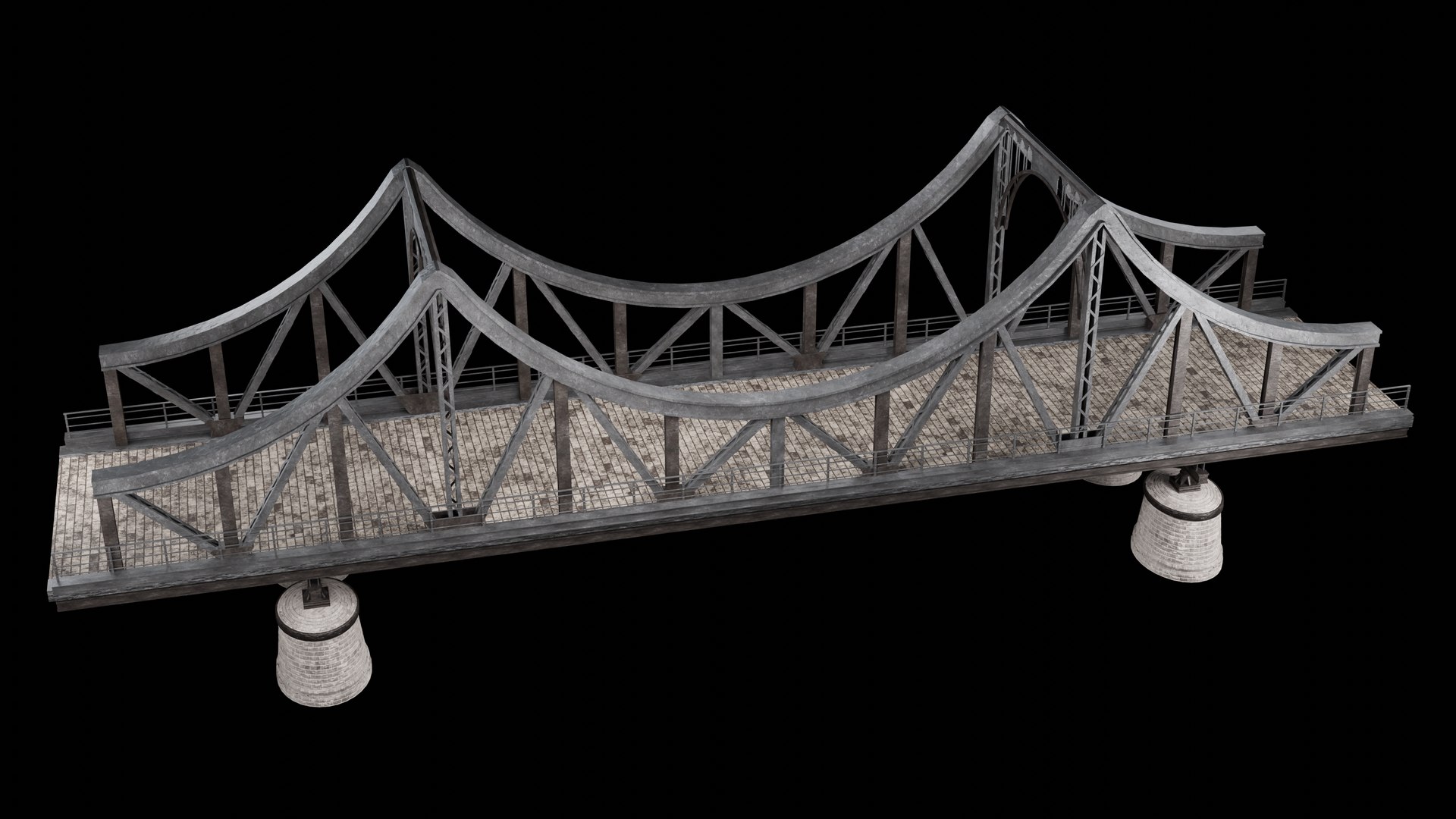 3D model STEEL METAL BRIDGE POST APO PLATFORM BASCULE COLLECTION ...