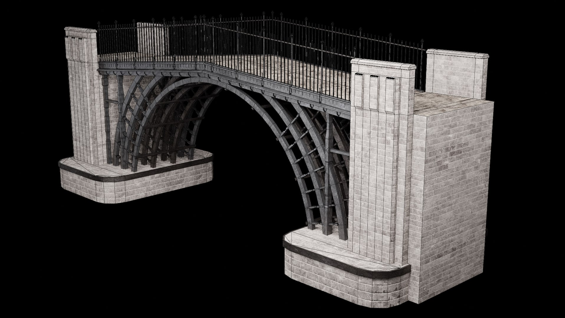 3D model STEEL METAL BRIDGE POST APO PLATFORM BASCULE COLLECTION ...