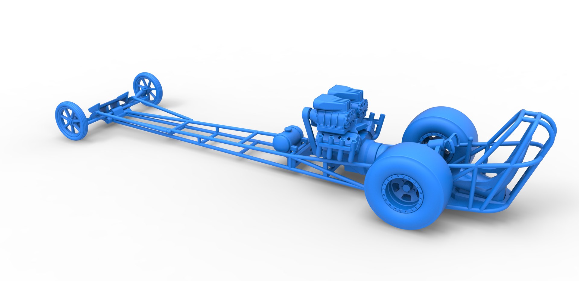 3D Diecast Front Engine Dragster With Double Supercharged V8 Scale 1 To ...