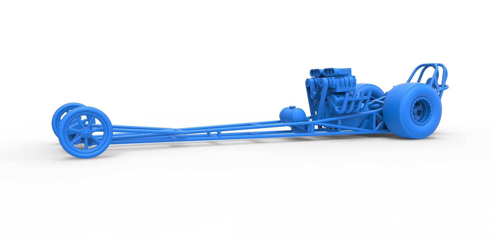 3D Diecast Front Engine Dragster With Double Supercharged V8 Scale 1 To ...