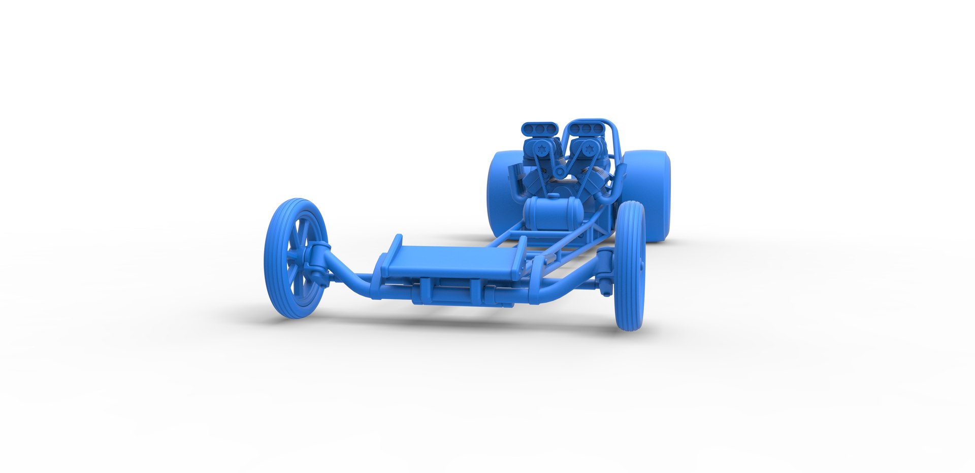 3D Diecast Front Engine Dragster With Double Supercharged V8 Scale 1 To ...