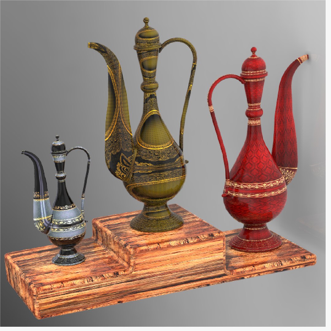 3D art of mughal empire islamic mughal art arabic pot mughal pot arabic ...
