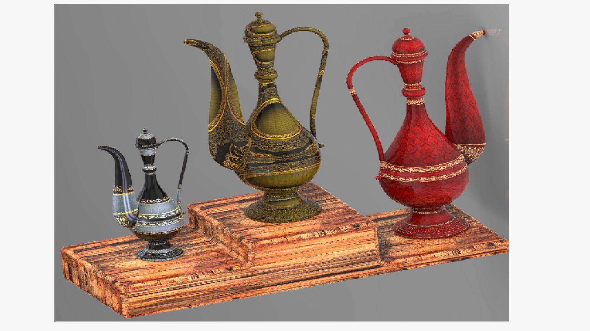 3D art of mughal empire islamic mughal art arabic pot mughal pot arabic ...