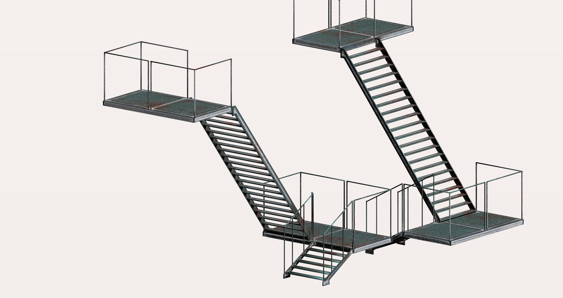 Modular Multi-platform Stairs 3D Model - TurboSquid 2104016