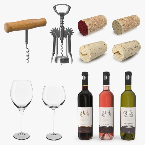 3d model of bottle glass wine