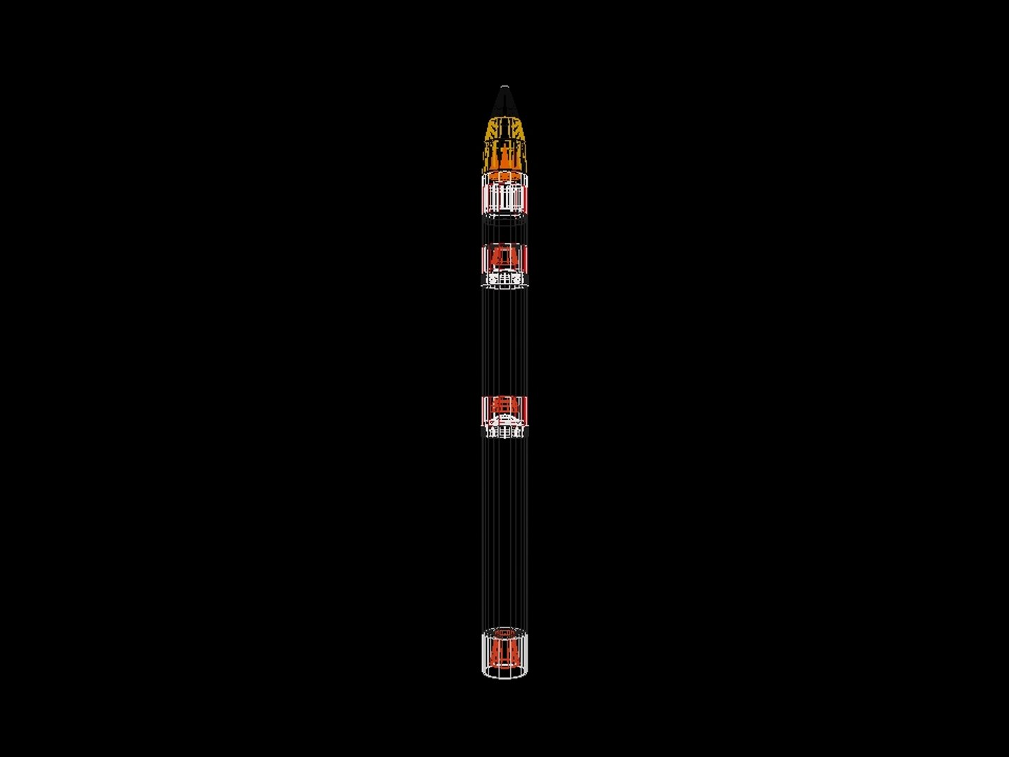 peacekeeper rocket missile 3d model