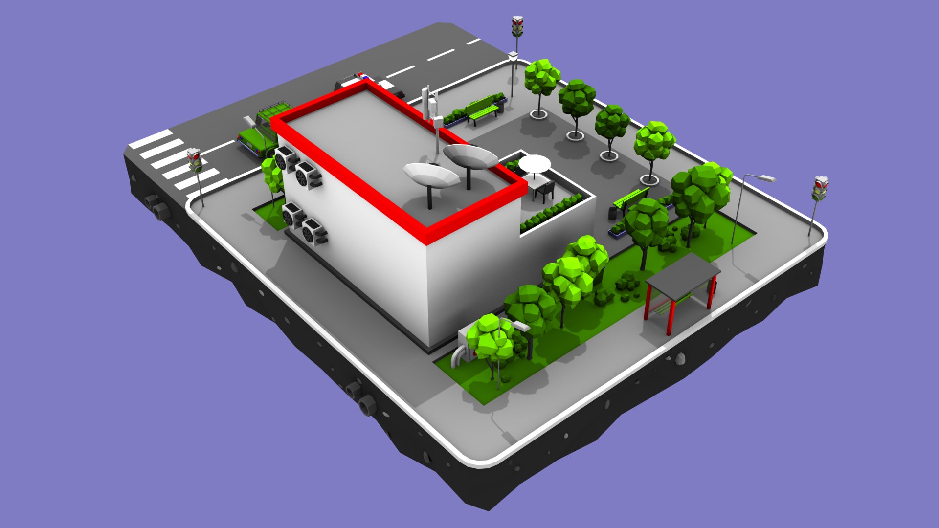 3D Police Station Block From Cartoon Low Poly City Model - TurboSquid ...