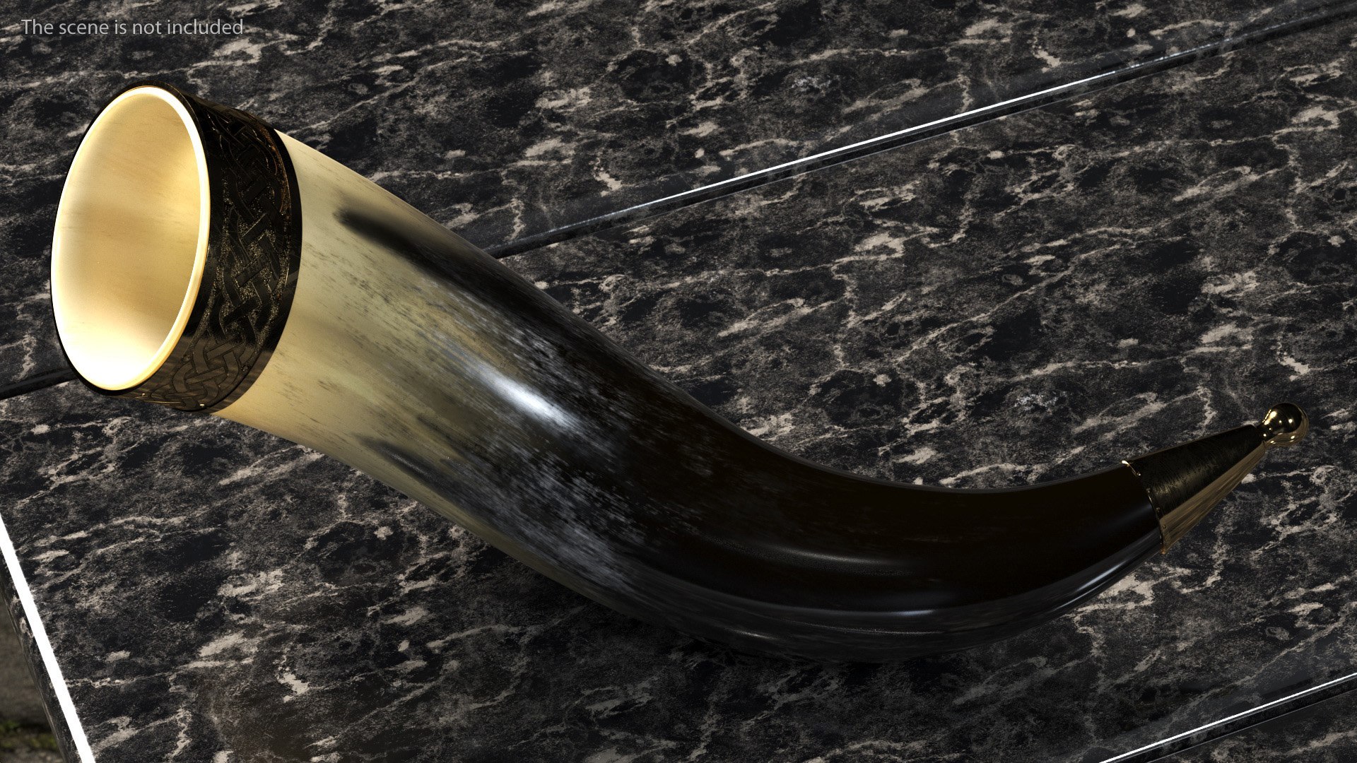 Antique Light Drinking Horn In Gold Trim 3D Model - TurboSquid 1962419