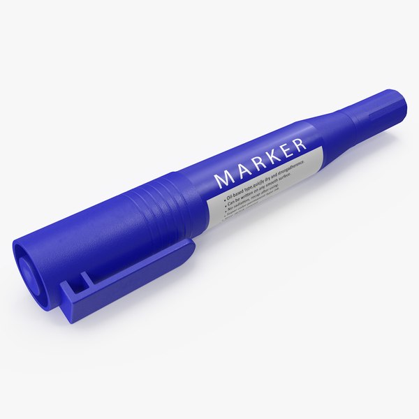 modelo 3d Double-Ended Marker Blue - TurboSquid 1950839